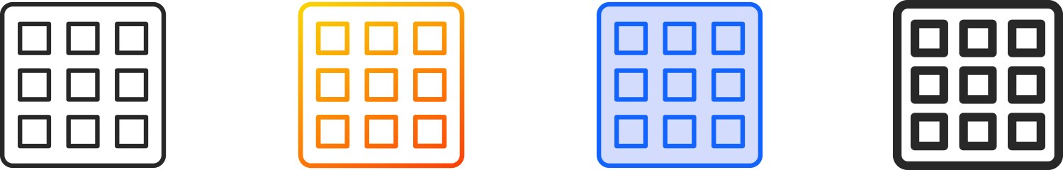 Color palette iconthin linear gradient blue Vector Image