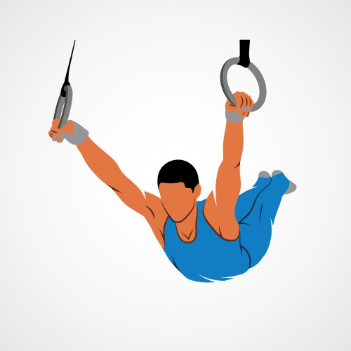 Gymnastics rings silhouette Royalty Free Vector Image