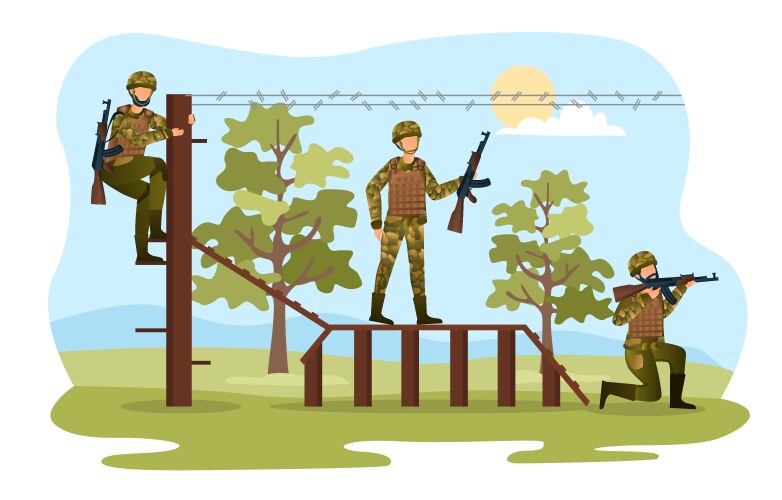 Military training camp Royalty Free Vector Image