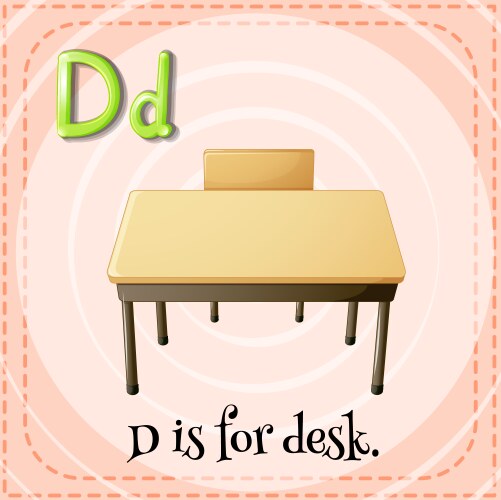 Flashcard letter d is for drop Royalty Free Vector Image