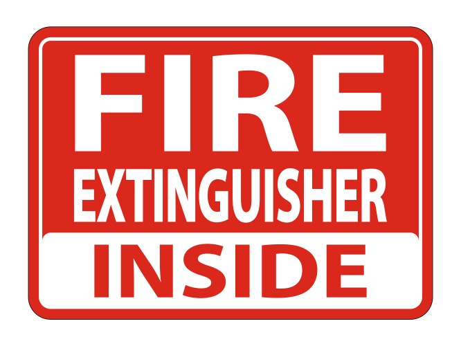 Fire extinguisher sign Royalty Free Vector Image