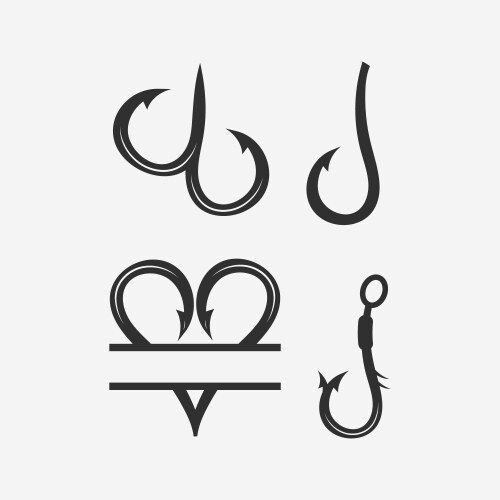 Fishing hook logo design Royalty Free Vector Image