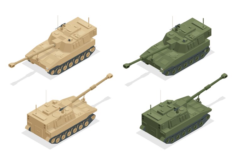 Modern self propelled howitzer artillery system Vector Image