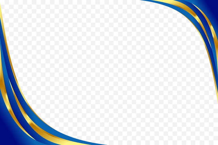 Blue and gold curve wavy border for footer header Vector Image