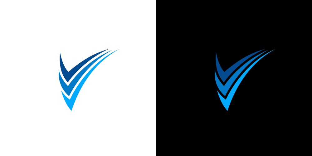 Modern and professional v logo design 2 Royalty Free Vector