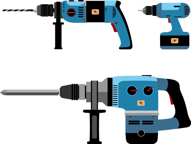 Drilling machine cartoon style Royalty Free Vector Image