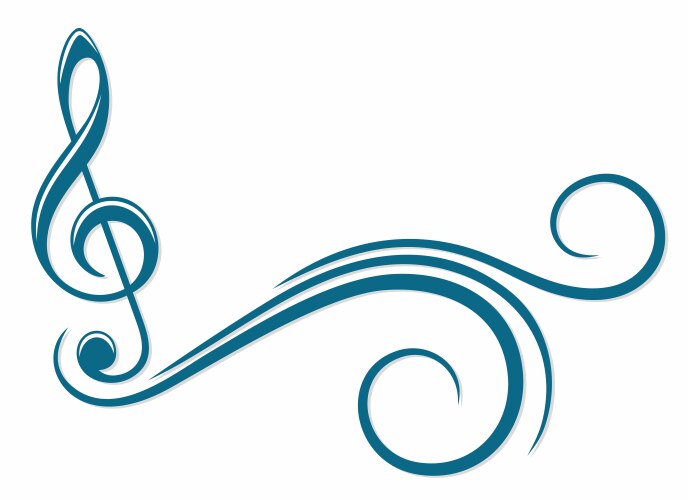 Shiny Blue Treble Clef Royalty Free Vector Image