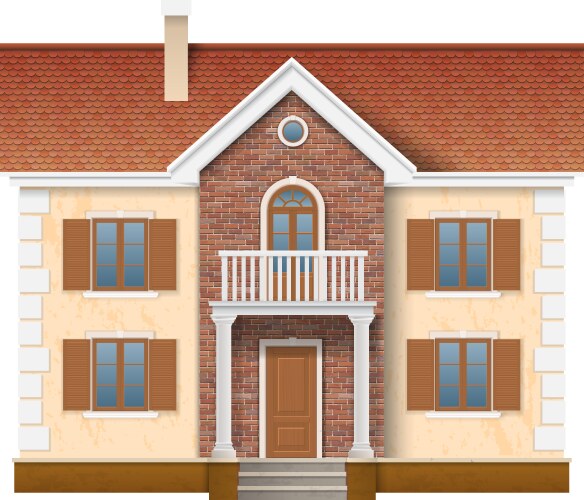 Modern individual two-storey two floors double Vector Image
