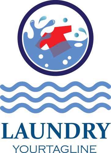 Washing clothes logo icon laundry service Vector Image