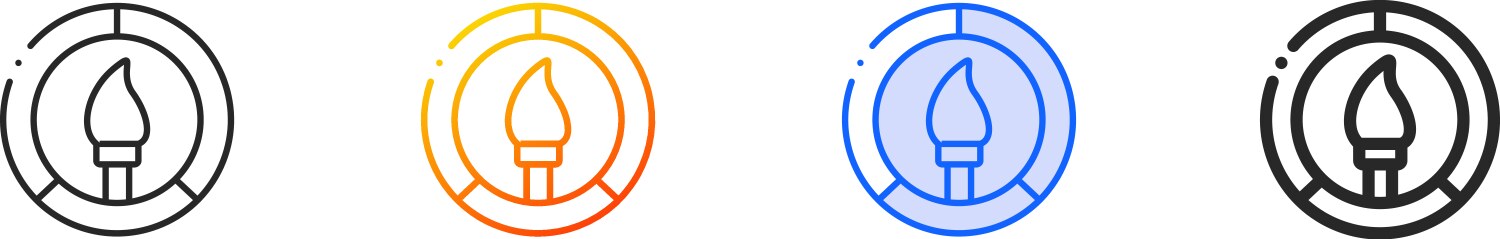 Color palette iconthin linear gradient blue Vector Image