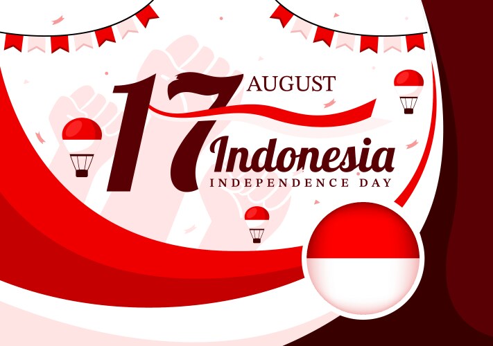 Indonesian independence day on 17th august Vector Image