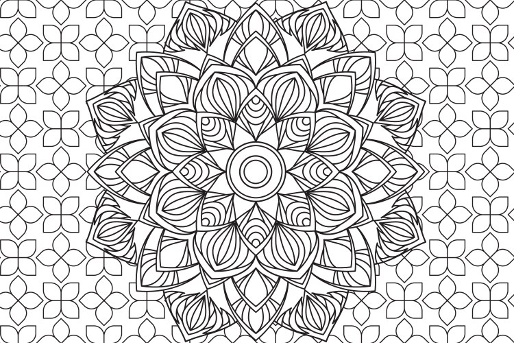 Mandala coloring page for kids and adults Vector Image