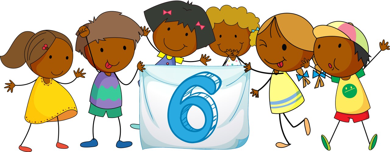 Number 6 Cartoon Vector Images (over 3,000)