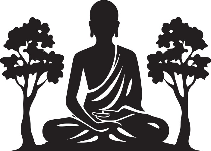 Peaceful radiance black buddha symbol buddhas Vector Image