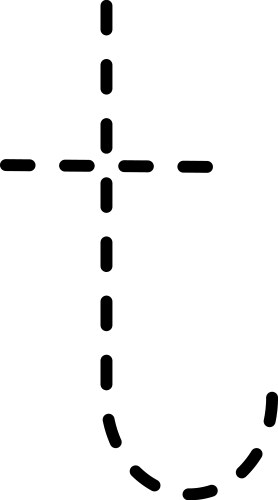 Tracing alphabet uppercase capital letter t Vector Image