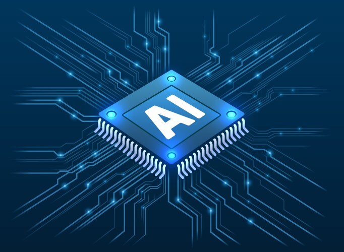 Ai chip innovation tech art technology Royalty Free Vector