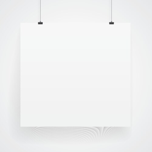 Blank paper posters template on white wall Vector Image