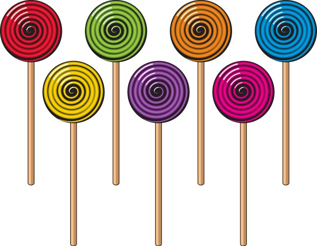 Colorful Lollipop Set – Royalty-Free Vector | VectorStock