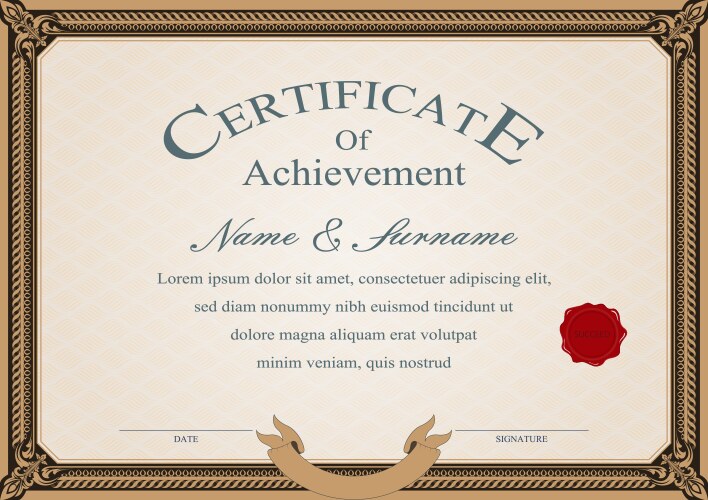 Vertical template of diploma Royalty Free Vector Image