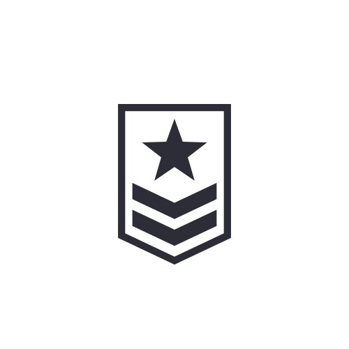 First sergeant 1sg soldier military rank insignia Vector Image