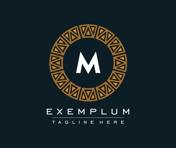 Ornamental round monogram template for creating Vector Image