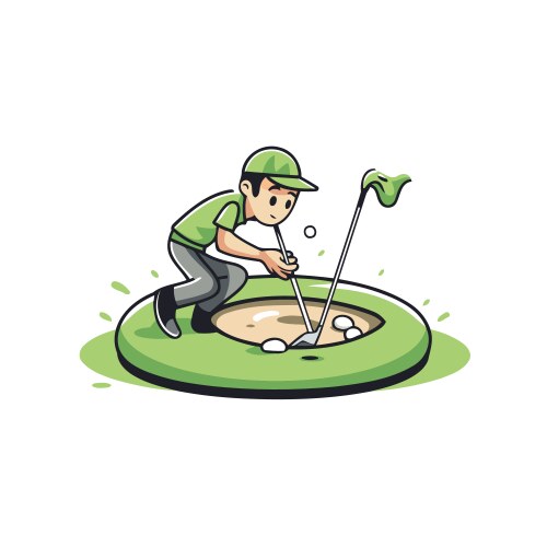 Golf Putting Cartoon Vector Images (over 220)