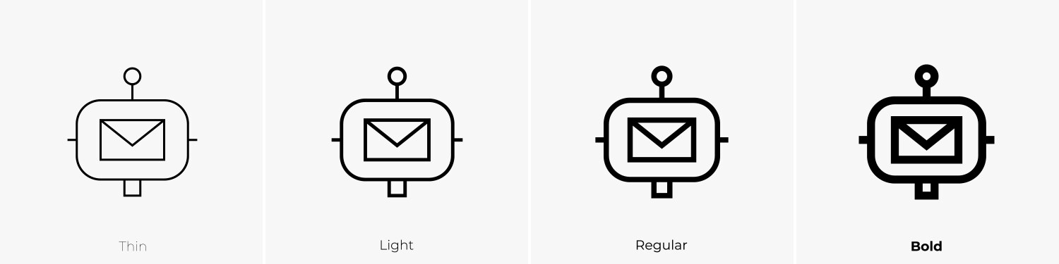 Chatbot icon thin light regular and bold style Vector Image