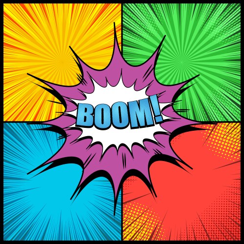 Cartoon comic backgrounds set comics book Vector Image