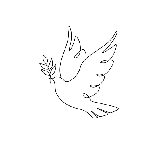 One single line drawing cute elegant fly dove Vector Image