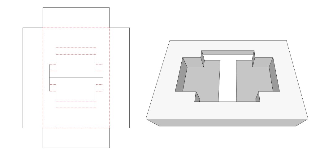Auto lock box die cut template Royalty Free Vector Image
