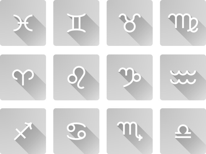 Zodiac signs and icons set Royalty Free Vector Image