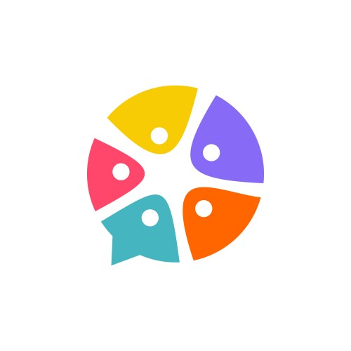 People family together human unity chat bubble Vector Image