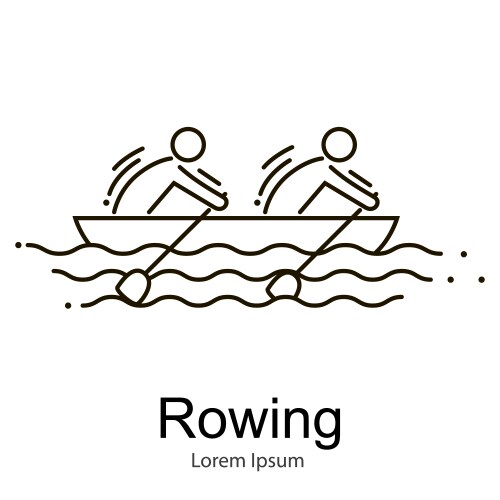 Rowing boats set pictogram Royalty Free Vector Image