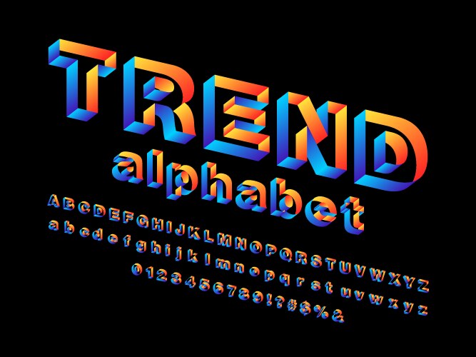 Colorful font design alphabet letters and numbers Vector Image