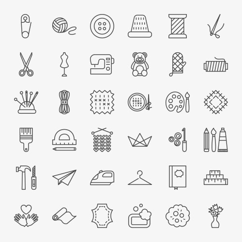 Handmade solid web icons Royalty Free Vector Image