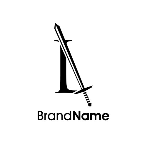 Luxury initial k sword logo Royalty Free Vector Image