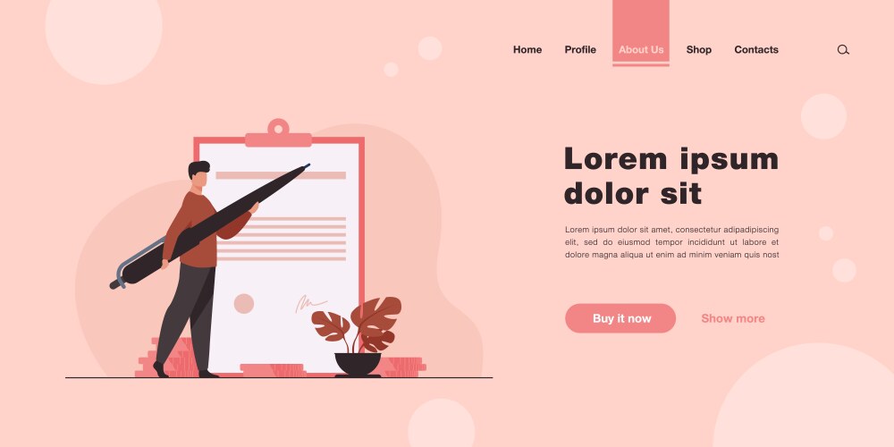 Signing contract on the table Royalty Free Vector Image