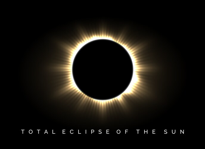 Total solar eclipse Royalty Free Vector Image - VectorStock