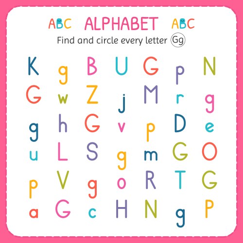 Find and circle every letter r worksheet Vector Image