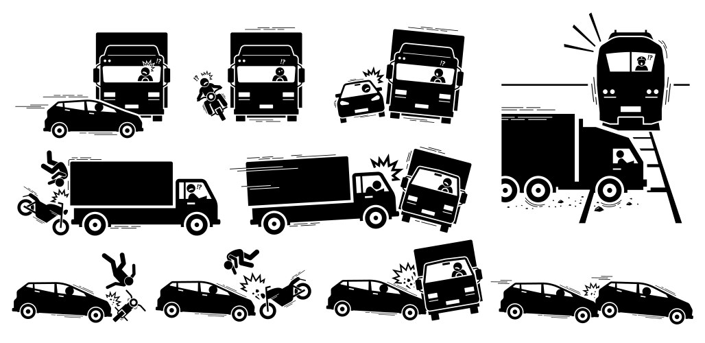 Two cars impact road accident rear-end collision Vector Image