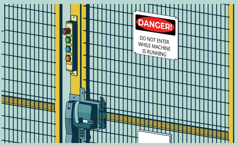 Industrial safety door Royalty Free Vector Image