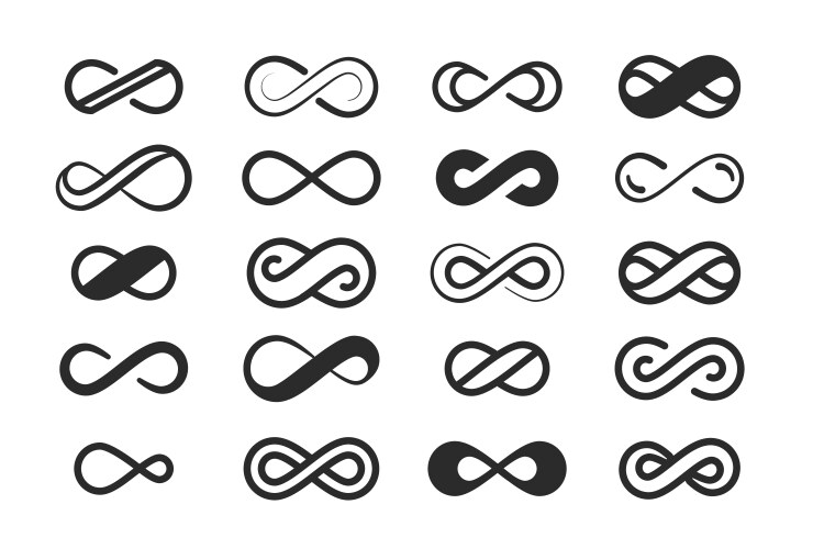 Infinity logo template set infinite symbol icon Vector Image
