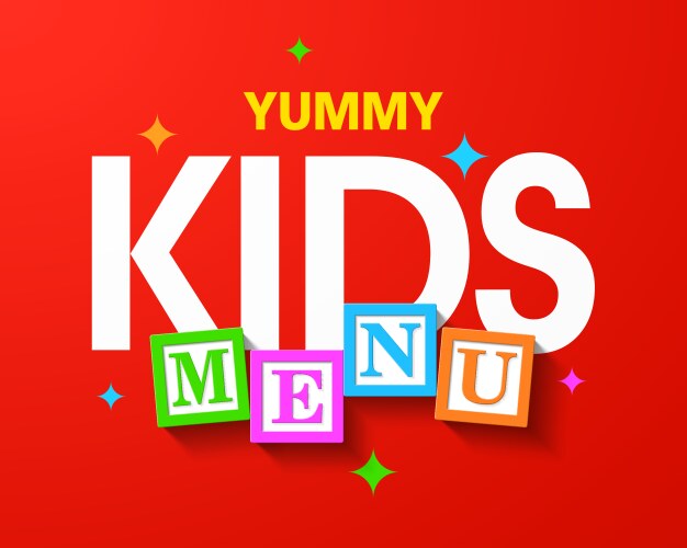 Menu kids Royalty Free Vector Image - VectorStock