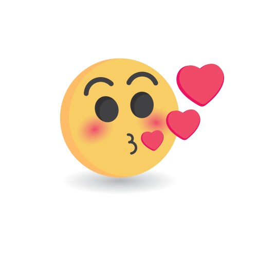 Kissing emoticon isolated on white Royalty Free Vector Image