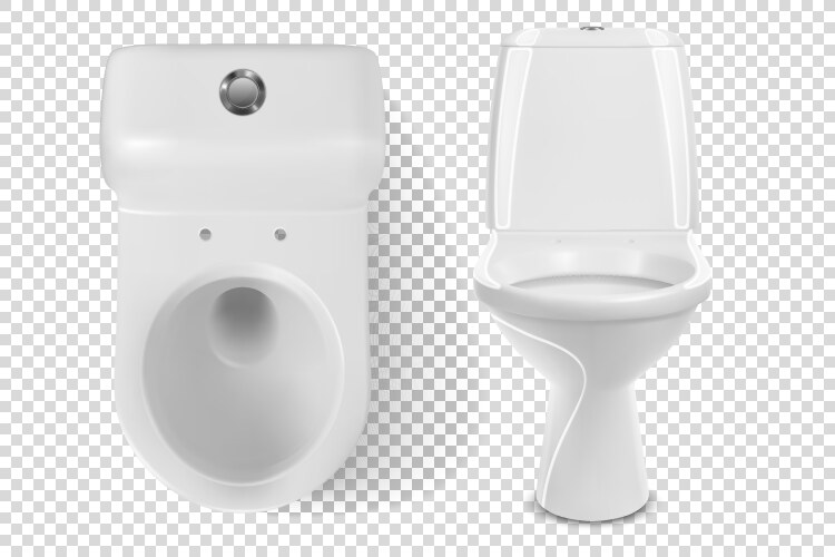 White toilet icon set realistic Royalty Free Vector Image