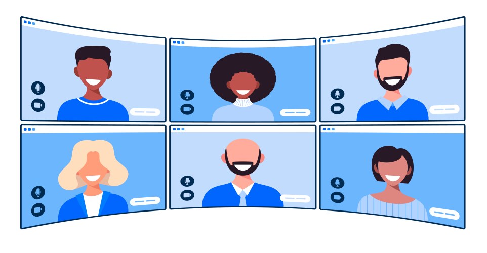 Businesswoman having virtual conference during Vector Image