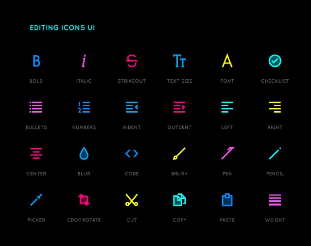 Neumorphic text editing user interface ui icon Vector Image
