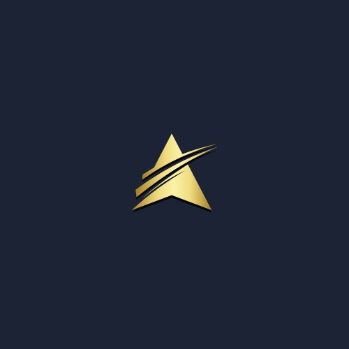 Triangle loop gold company logo Royalty Free Vector Image