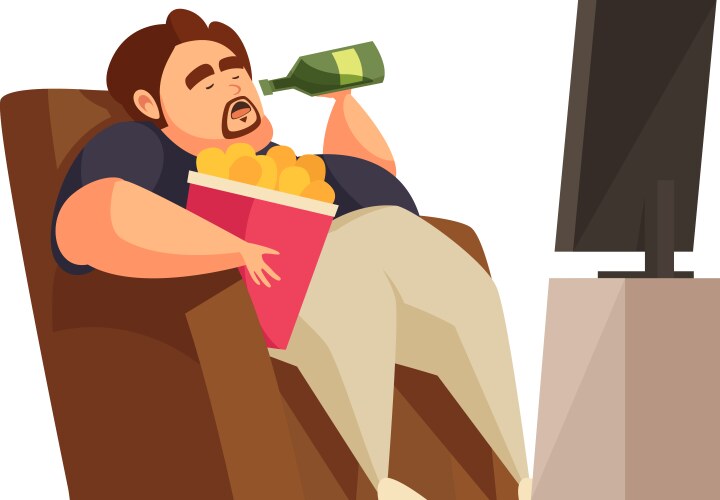 Gluttony flat concept Royalty Free Vector Image