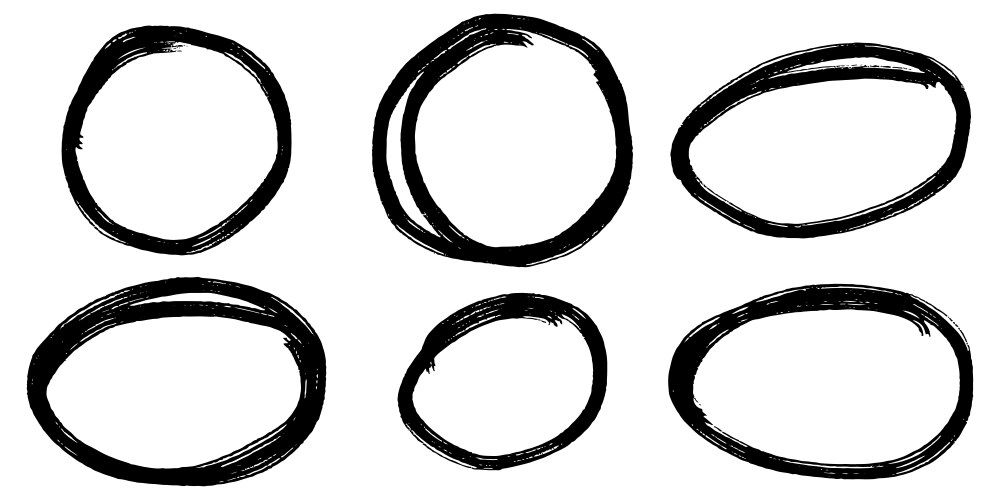 Hand drawn cartoon circle line Royalty Free Vector Image